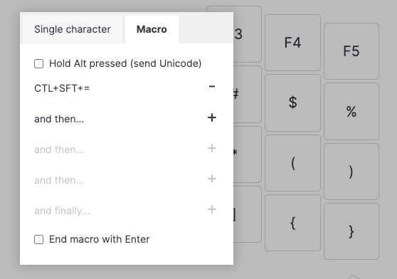 Why Can't I Find Some Characters When I Make a Macro?